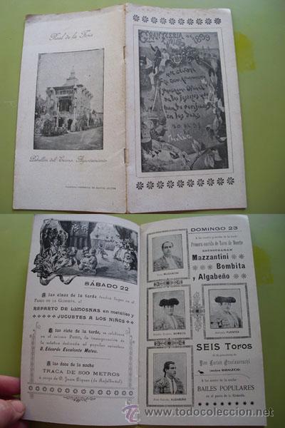 Programa Oficial - Old Program: GRAN FERIA DE VALENCIA 1899 de AYUNTAMIENTO: (1899) Manuscrito ...