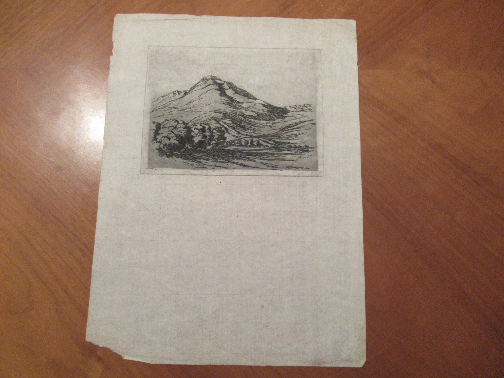 Engraving Of A Mountainous Landscape By Jack Okey by Okey, John Clark ...