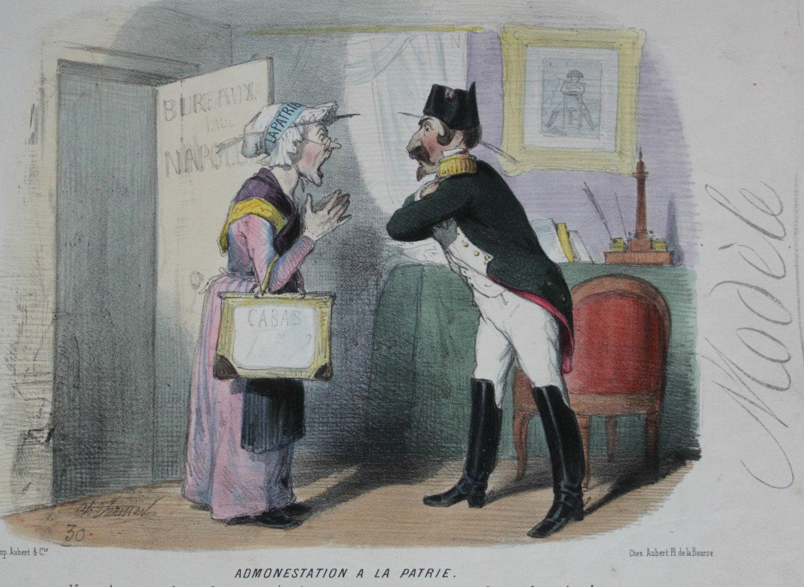 Lithographie originale aquarellée Série Actualités de Charles Vernier ...