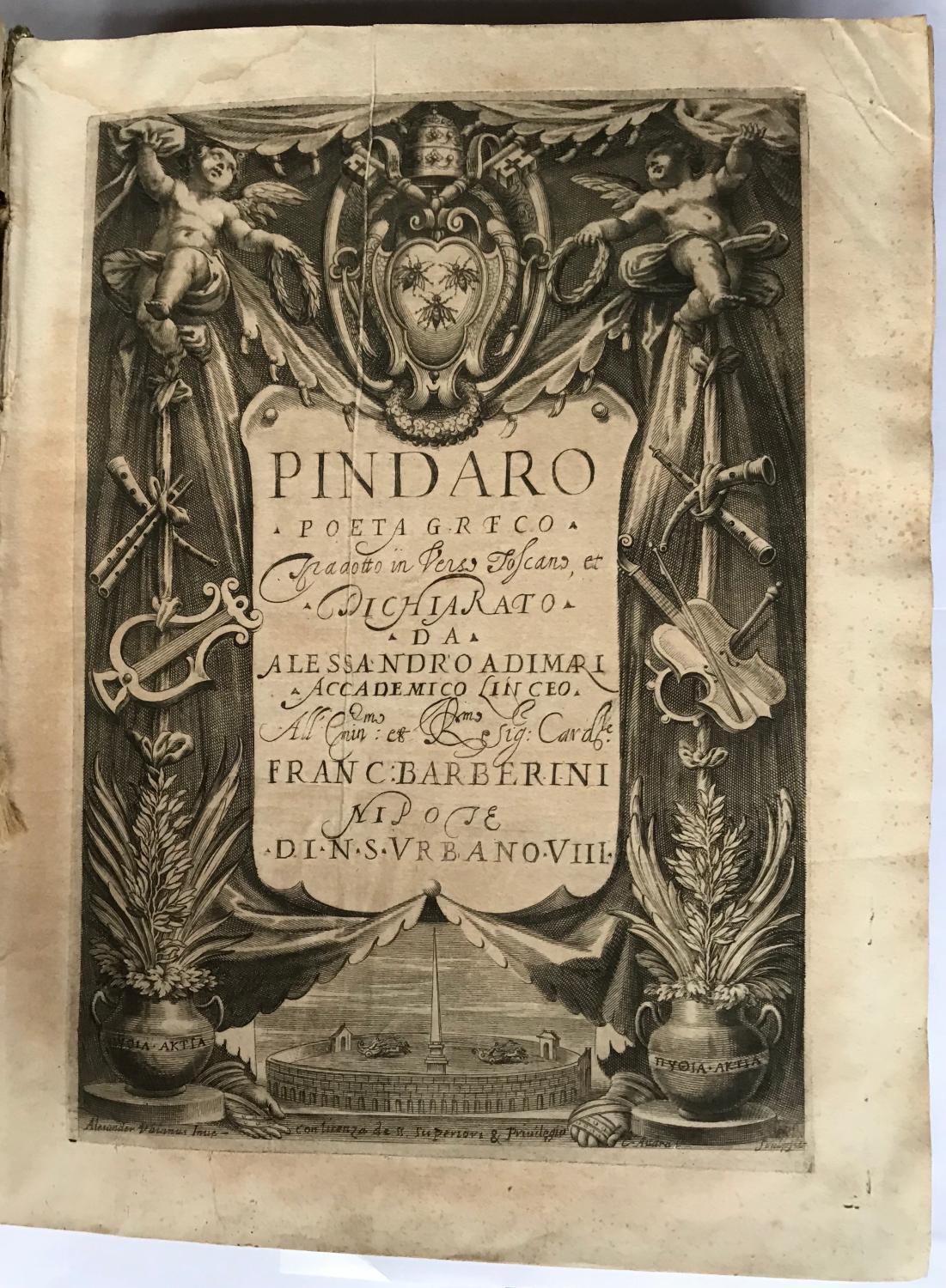 Ode di Pindaro, antichissimo poeta… by PINDAR (ADIMARI, Alessandro ...