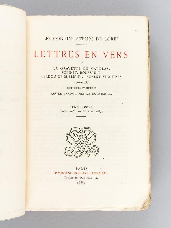 Les Continuateurs de Loret (2 Tomes - Complet) Lettres en vers de La ...