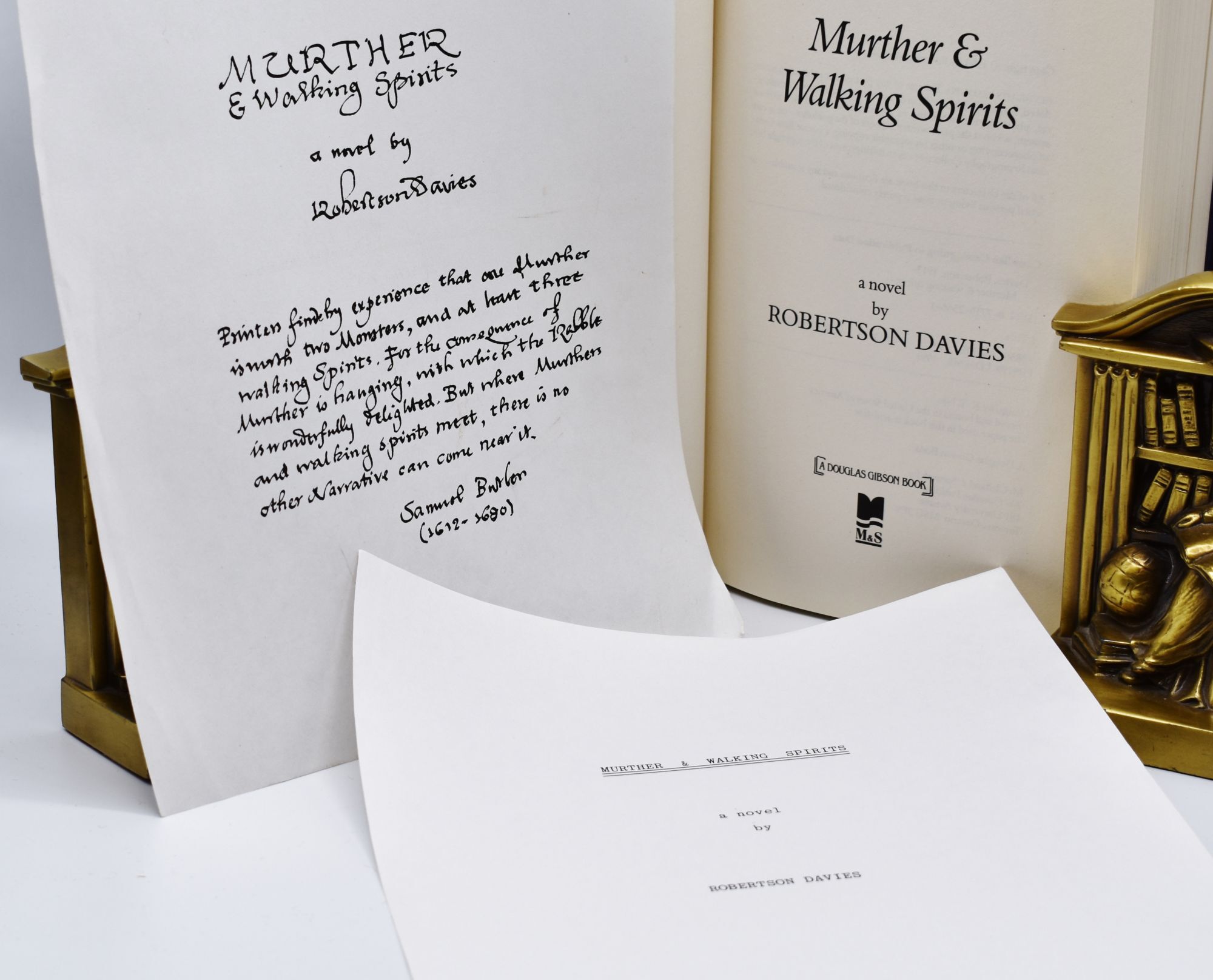 MURTHER & WALKING SPIRITS; [Photocopy page proofs] by Davies, Robertson ...