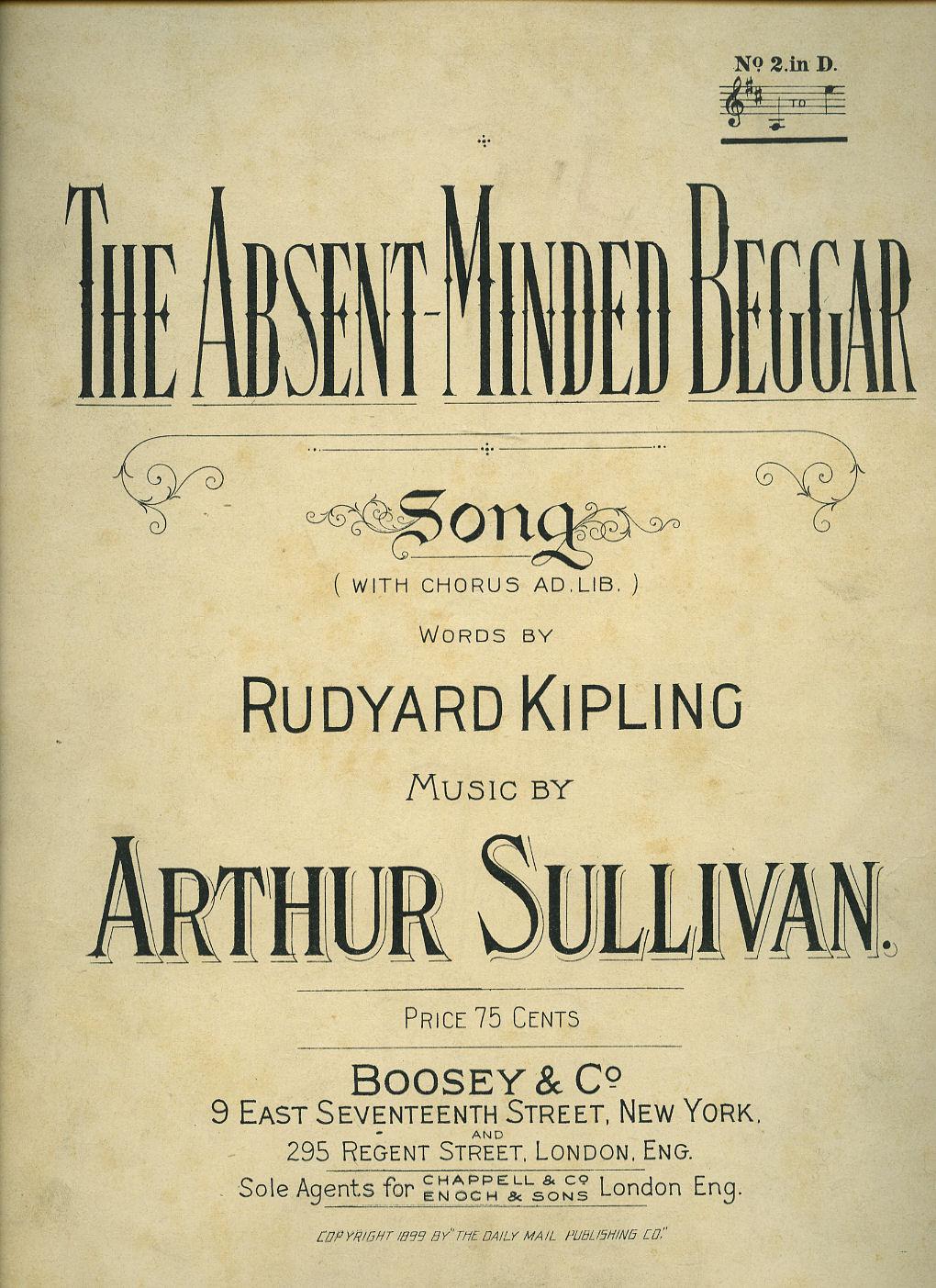 The Absent-Minded Beggar | Song [Vintage Piano Sheet Music] by Rudyard ...