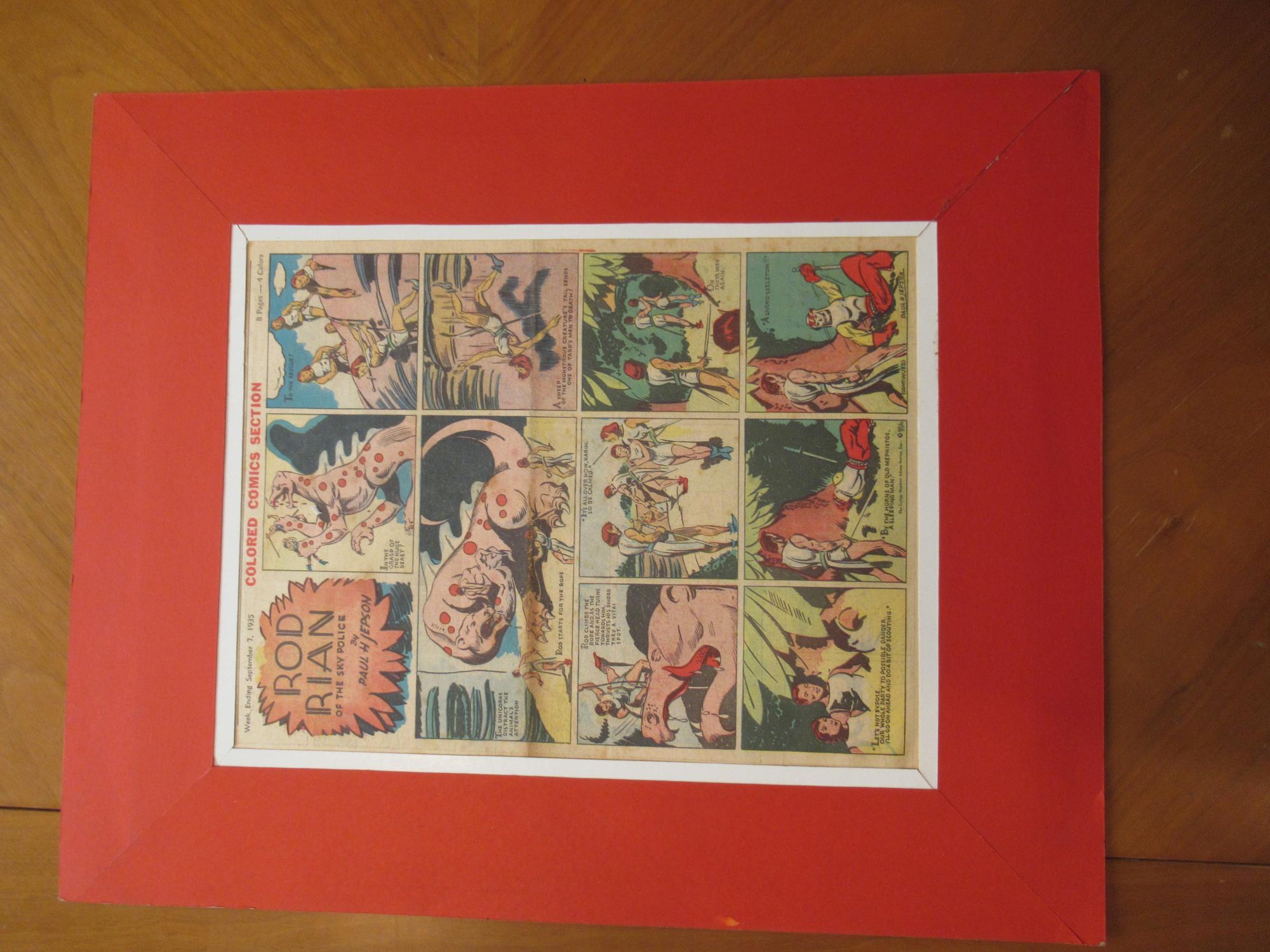 (Science Fiction Art) Original Comics Colored Newspaper Page, "Rod Rian ...