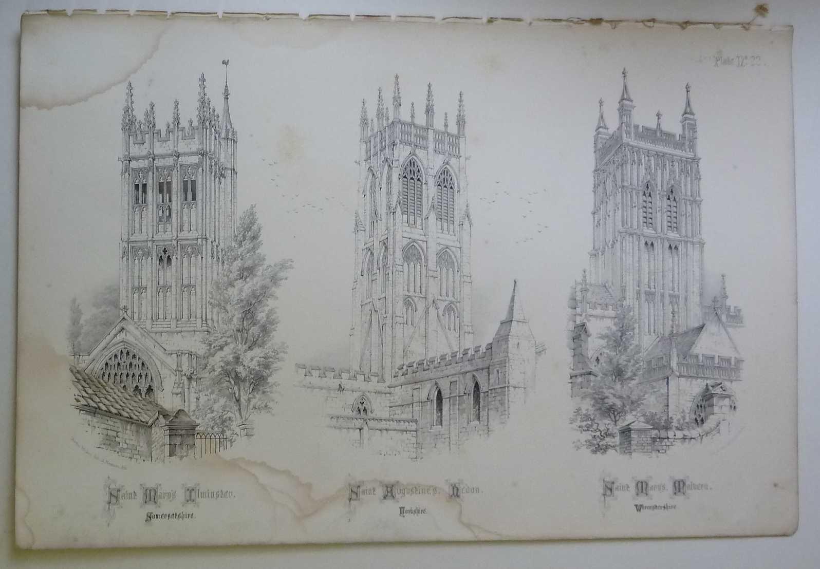 Three Churches (Spires & Towers of Medieval Churches v2 pl.22) by ...