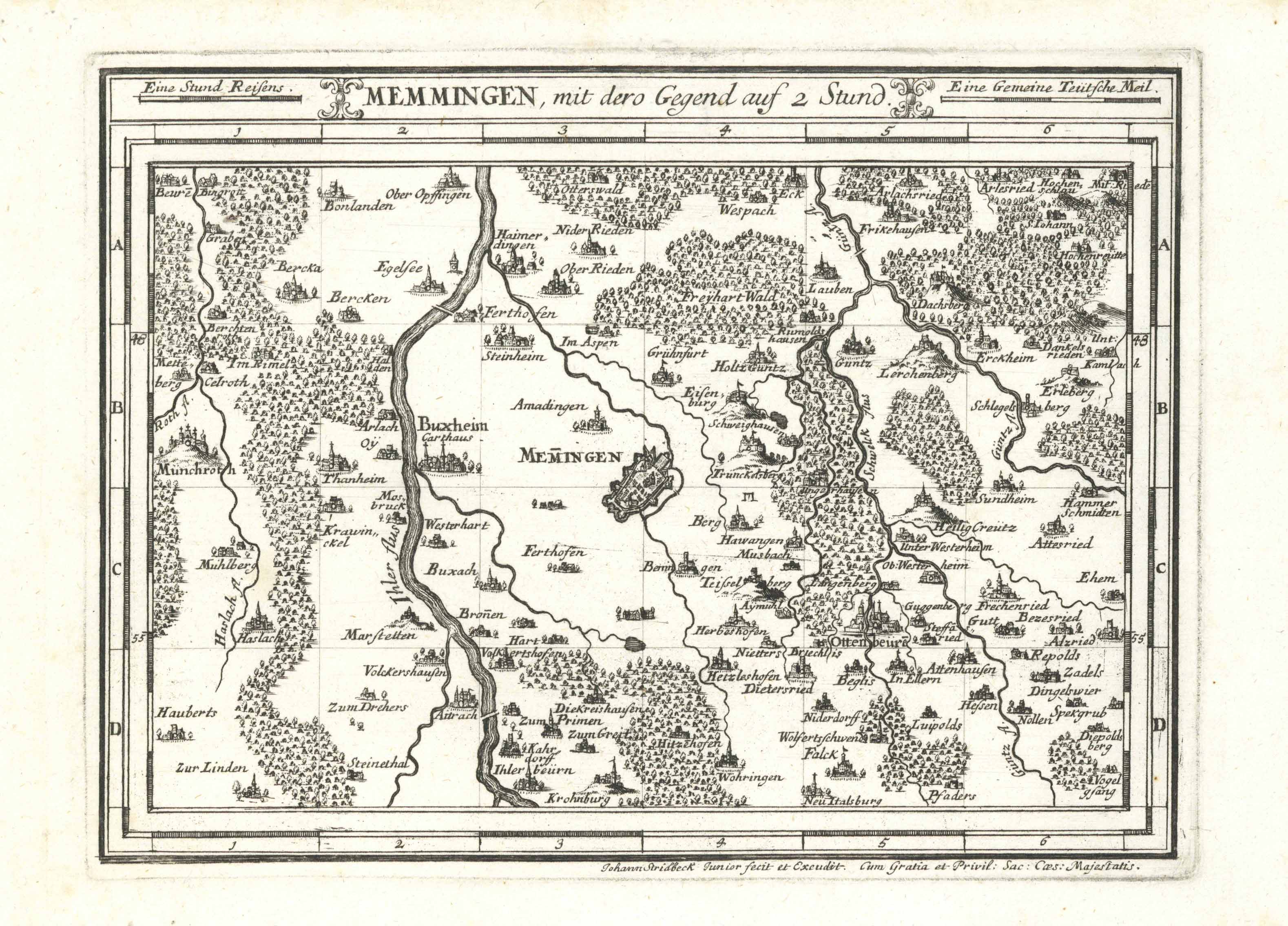 'Memmingen, mit dero Gegend auf 2 Stund':. by MEMMINGEN:: Map ...