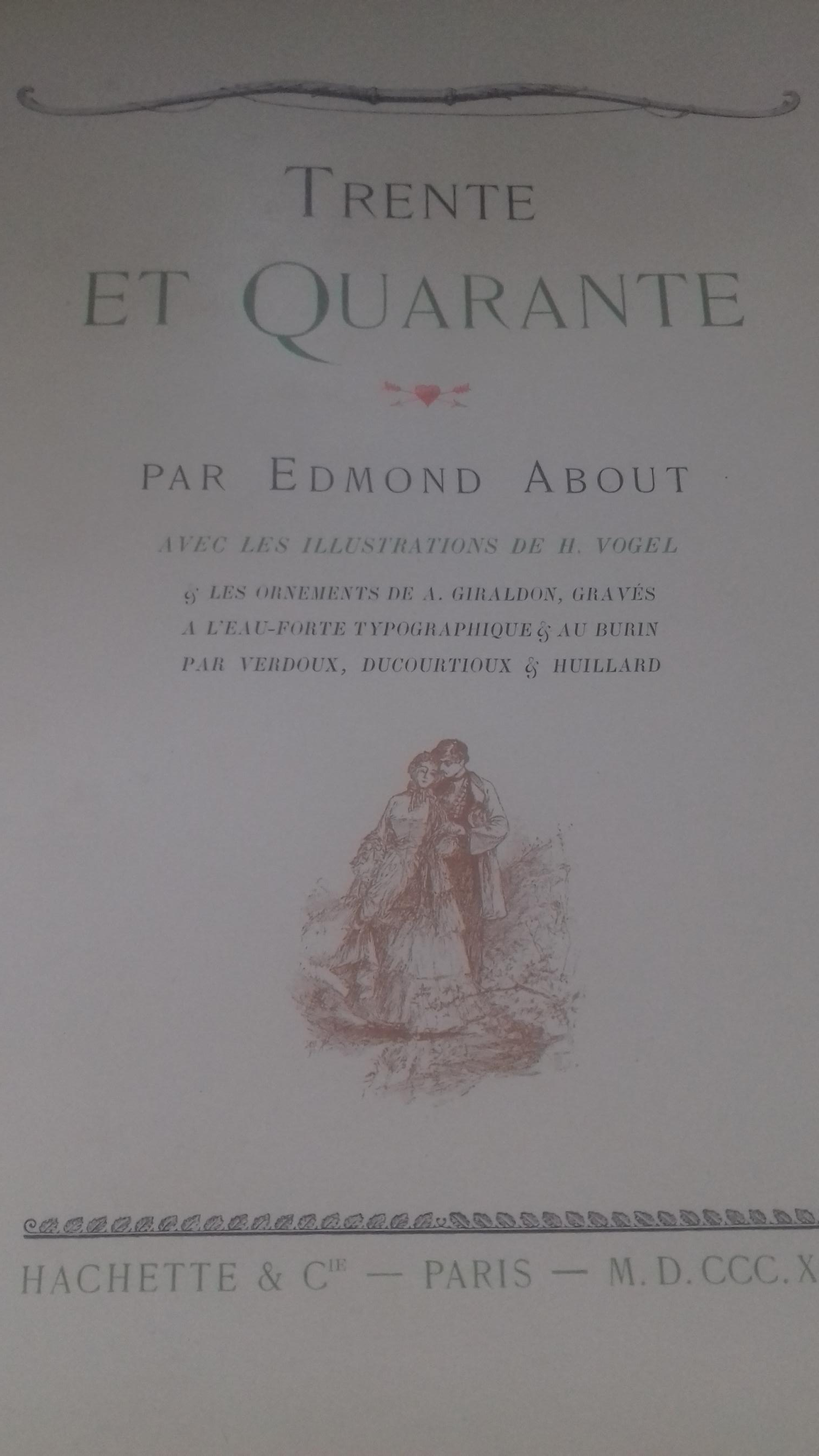 trente et quarante by edmond about: Très bon Couverture souple (1891 ...