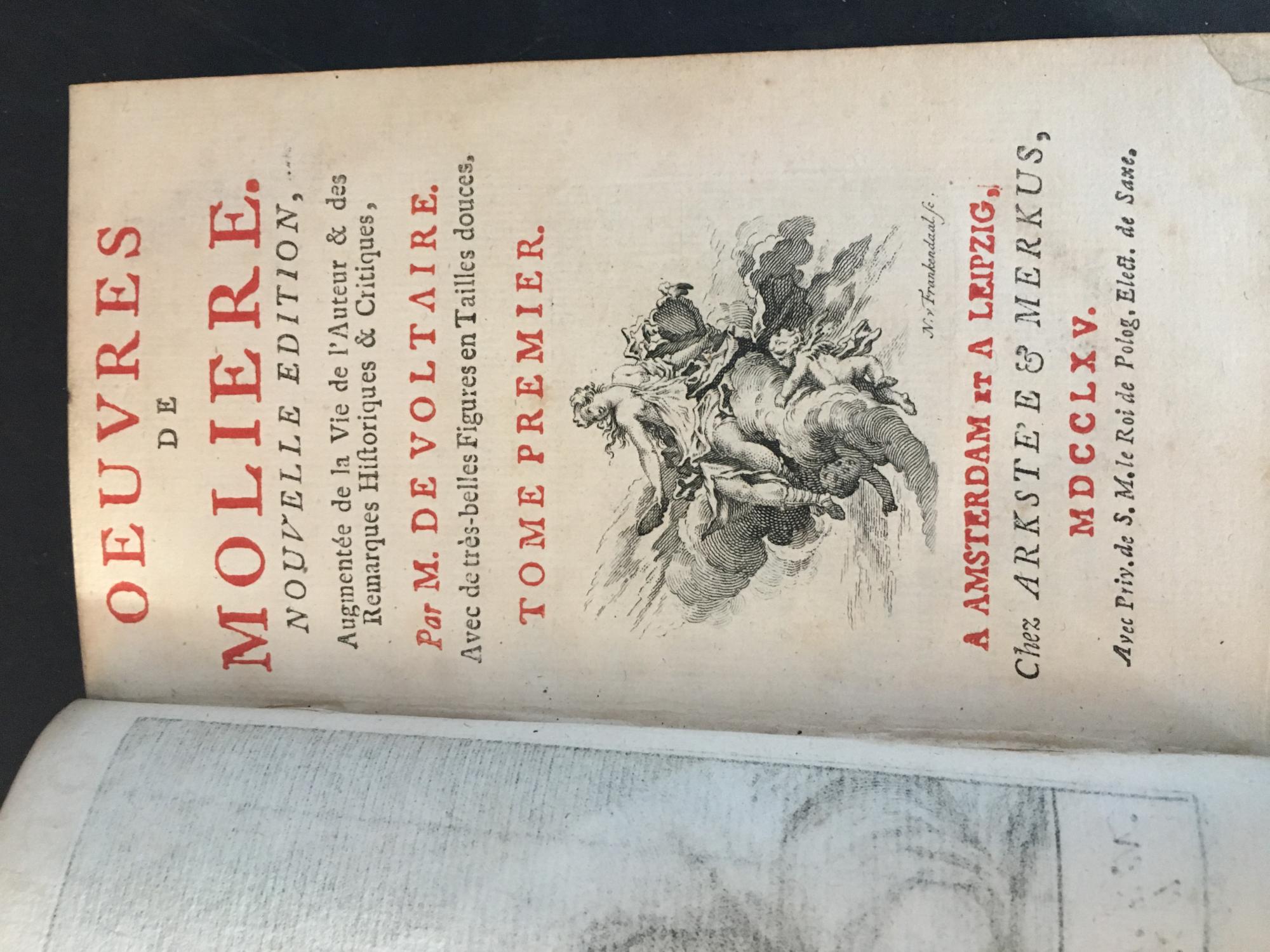 Oeuvres de Moliere by Moliere: Very Good Hardcover (1765) 1st Edition ...