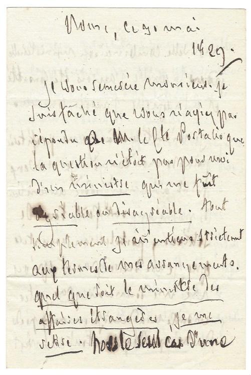 Autograph letter signed. by Chateaubriand, François-René de , French ...