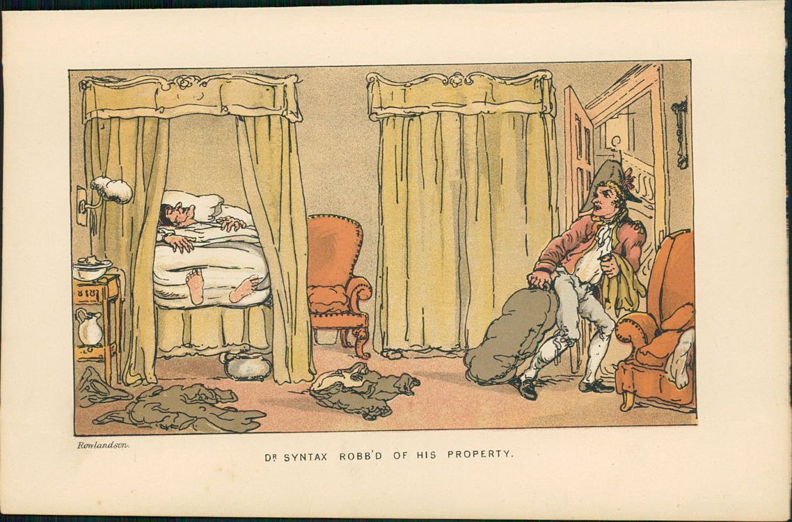 Lithographie : Dr. Syntax Robb'd of His Property. (Illustration zu ...