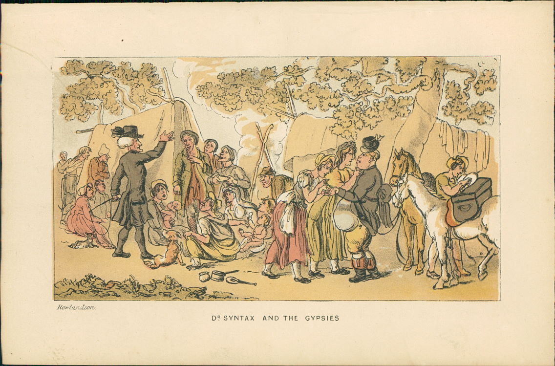 Lithographie : Dr. Syntax and the Gypsies. (Illustration zu "Doctor ...