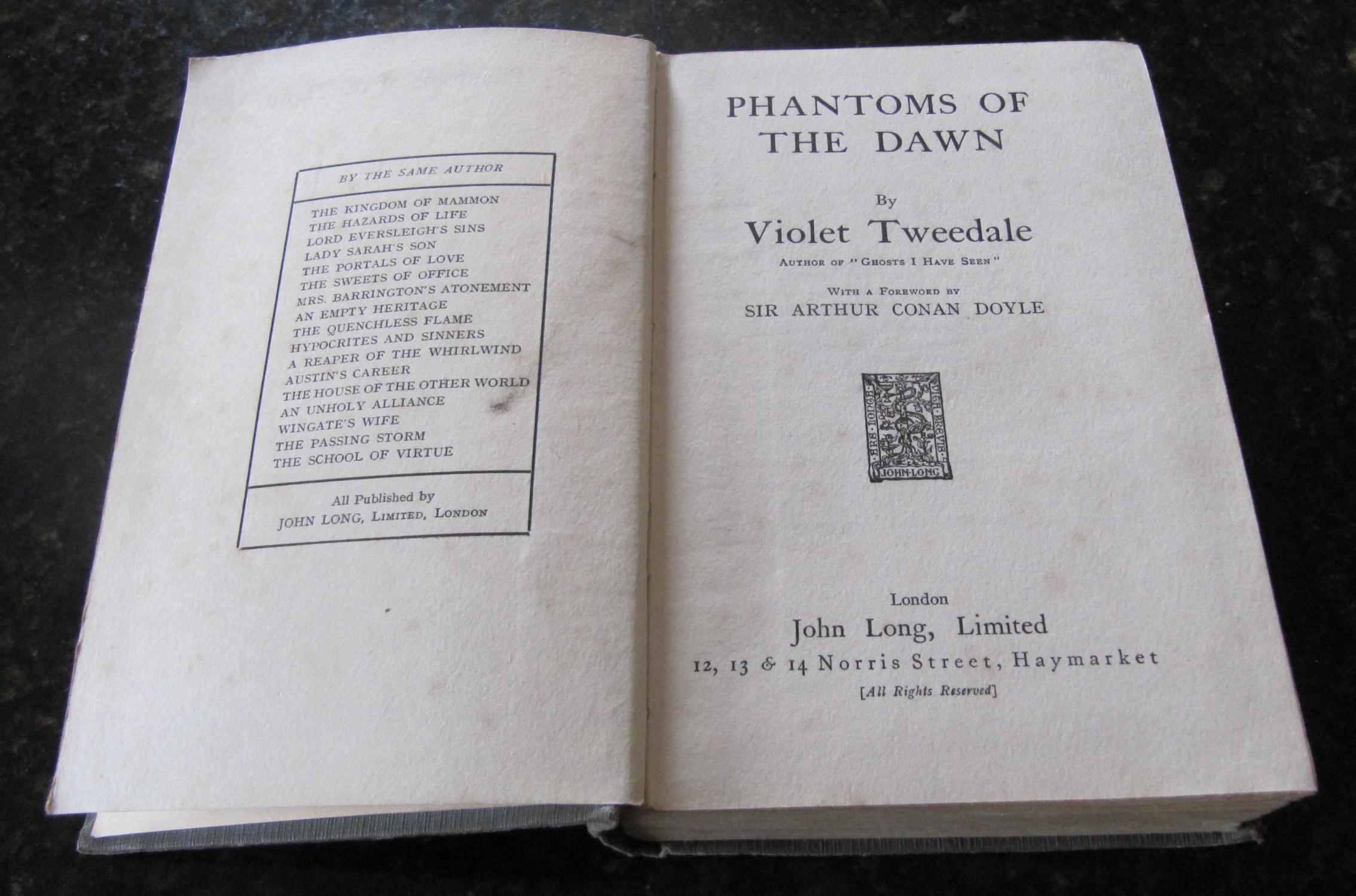Phantoms of the Dawn by Tweedale, Violet; Doyle, Sir Arthur (Foreword ...