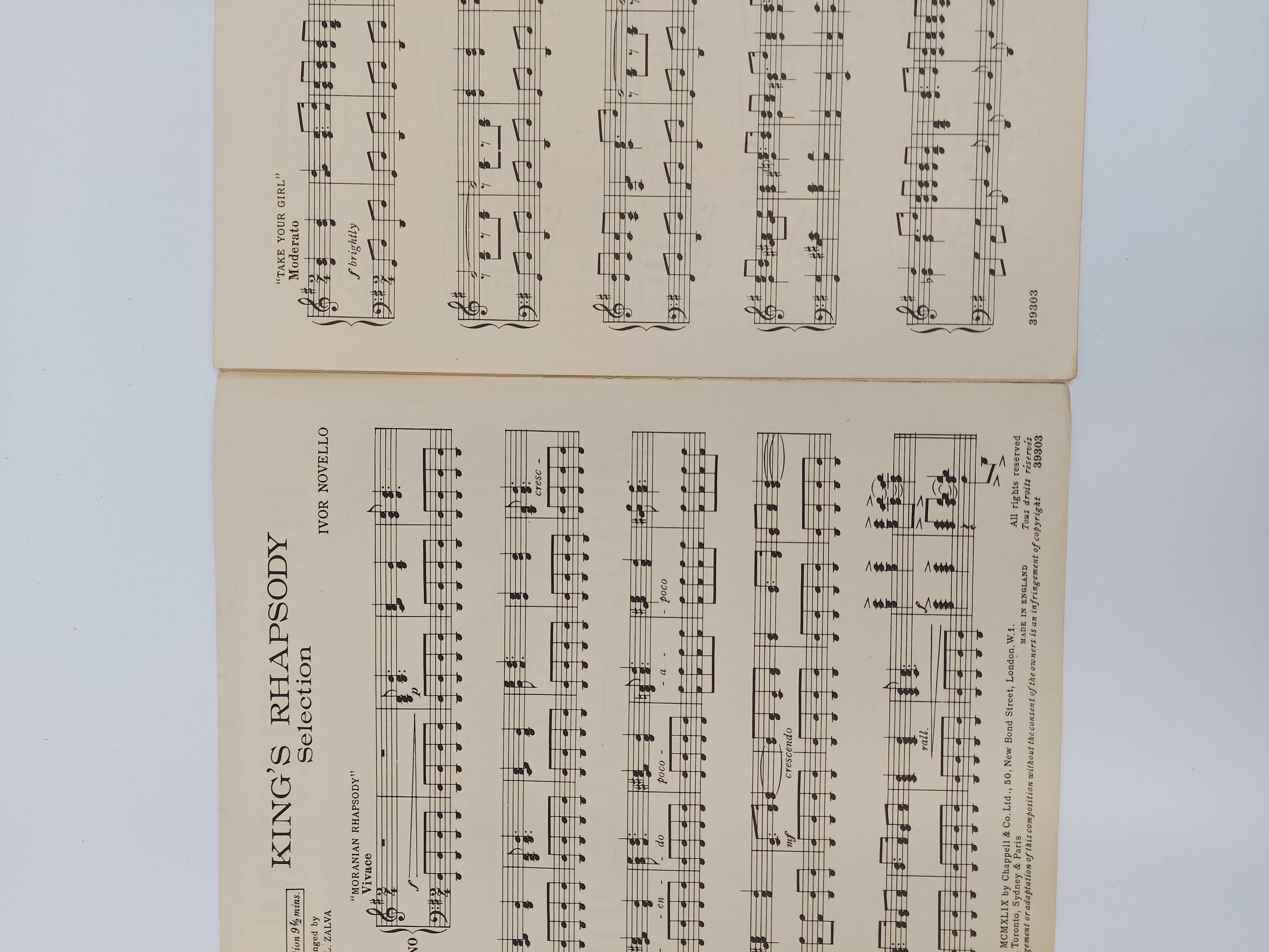 Piano Selection: King's Rhapsody (Sheet music for piano) plus Signed ...