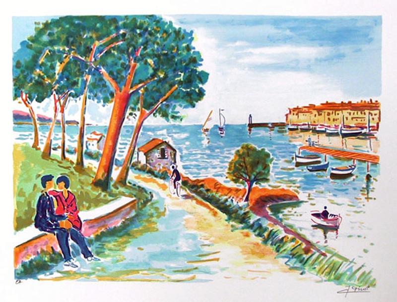 Jean Claude Picot, Le Levandou, Lithograph: Signed by Author(s) Art ...