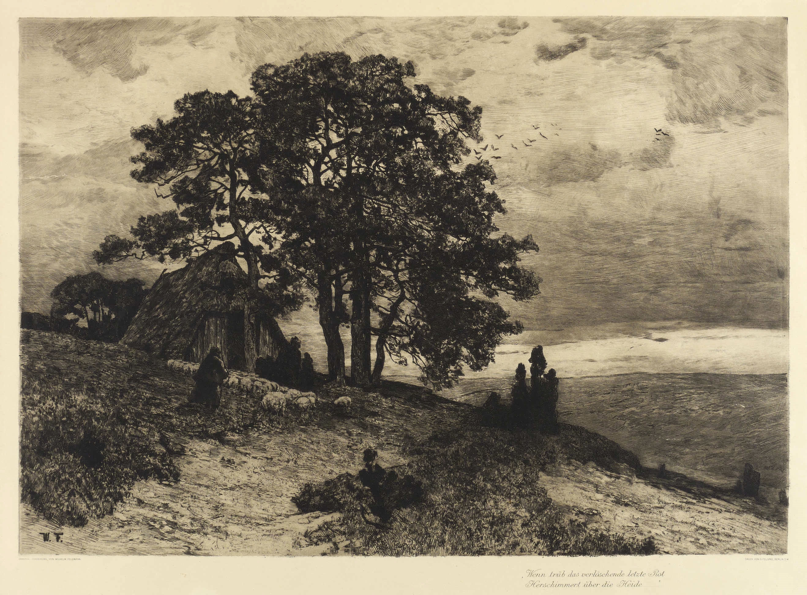 Feldmann, Wilhelm. Abend in der Lüneburger Heide von Wilhelm Feldmann ...