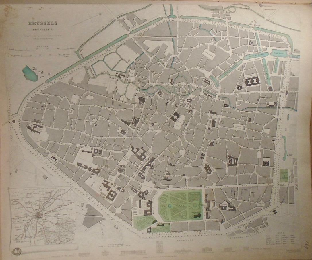 Map of Brussels (Bruxelles) de Baldwin & Gradoc: (1837) | Yesterday's Gallery, ABAA