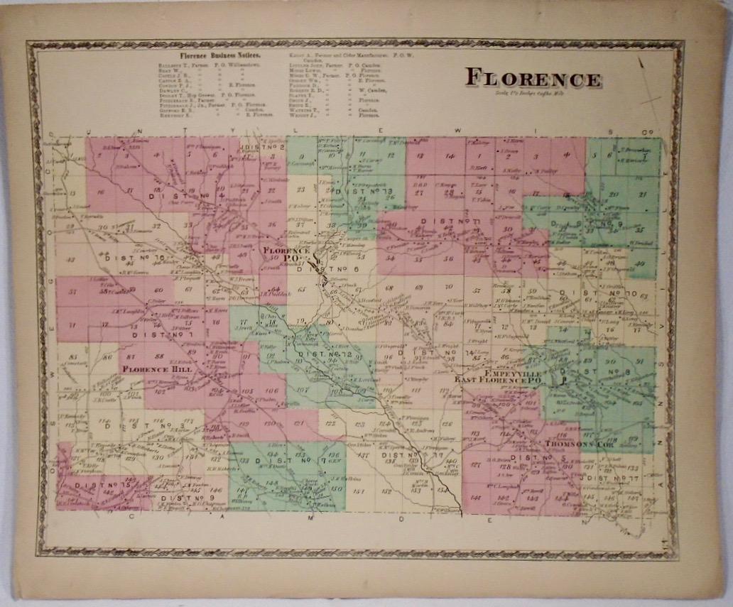 Map of Florence, New York by BEERS, D. G.: (1874) Map | Yesterday's ...