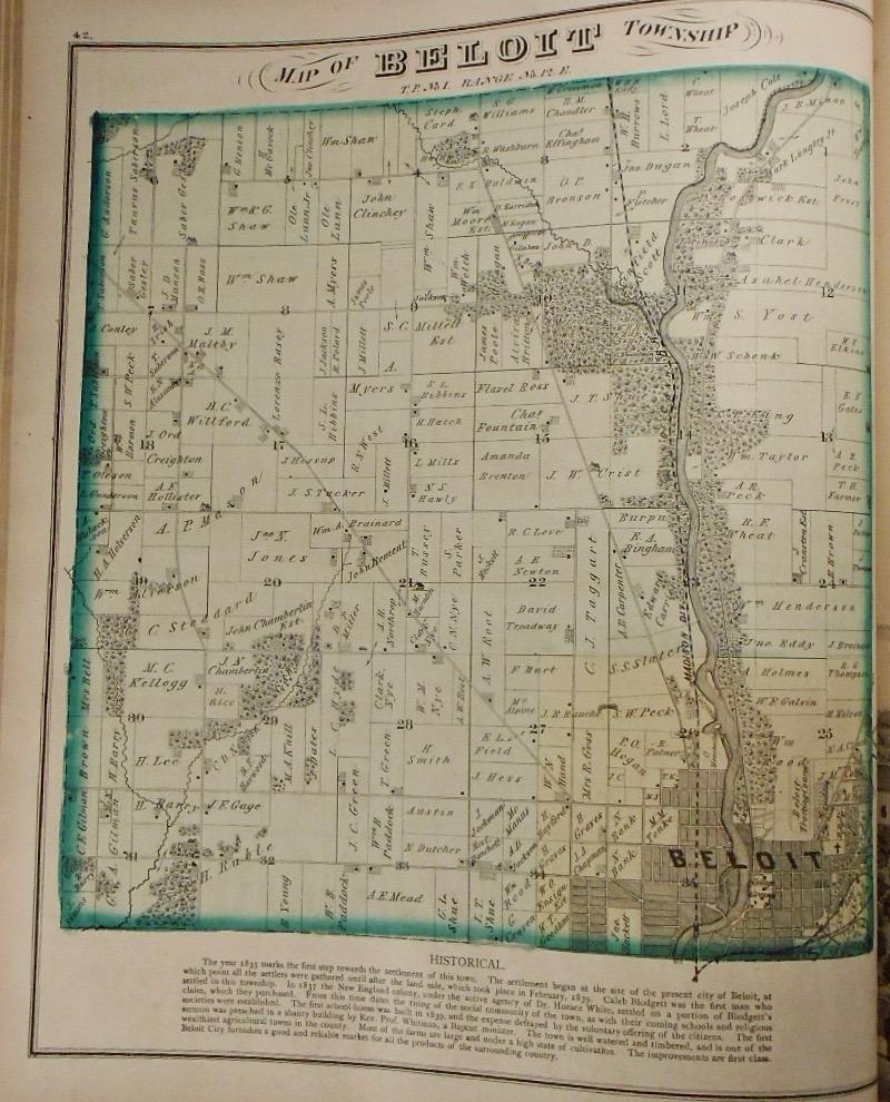 Map of Beloit Township, Wisconsin by KRAUSE, Frank: (1873) | Yesterday ...