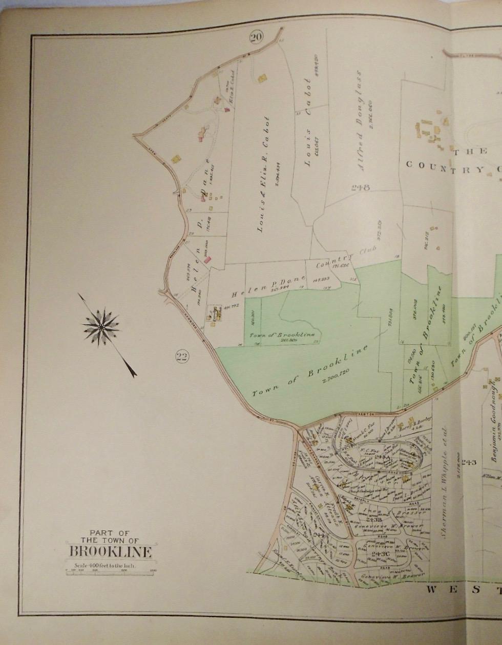 Map of Part of Brookline, Massachusetts by BROMLEY, G.W.: (1913 ...