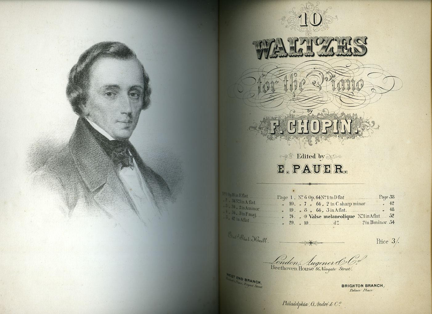 Pauer's Edition | 10 (Ten) Waltzes for the Piano [Edited by E. Pauer ...