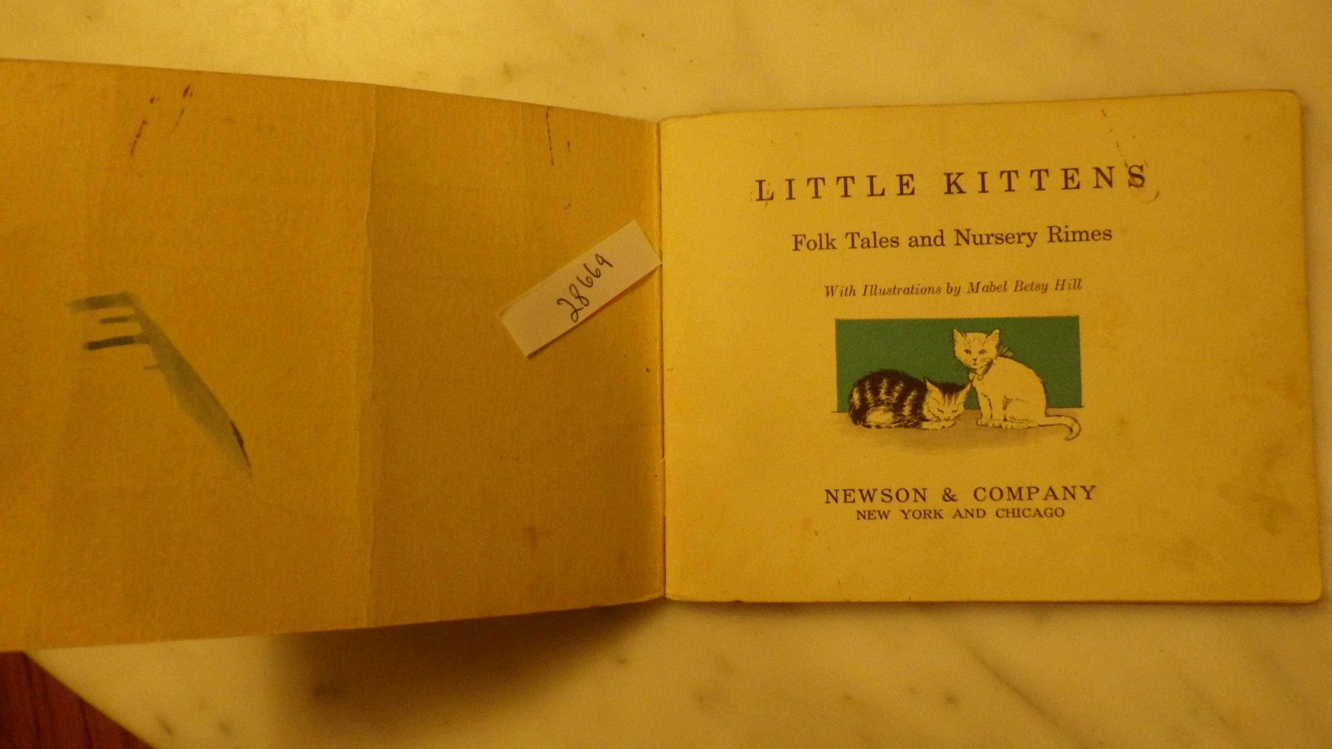 LITTLE KITTENS ,Folk Tales Little Folk's Library 1928 , Nursery Rhymes ...