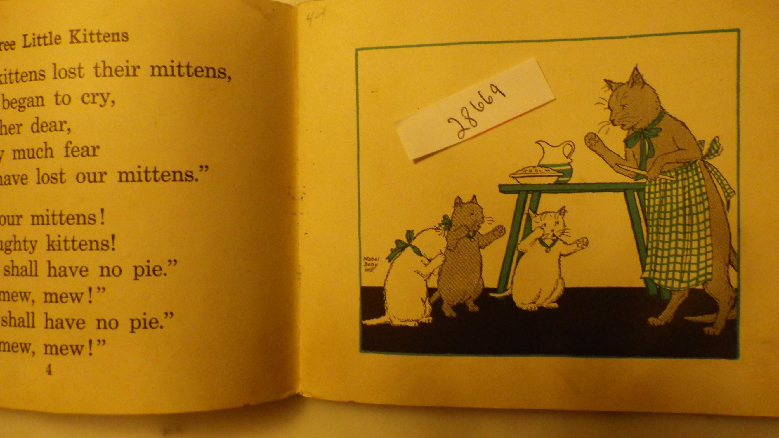 LITTLE KITTENS ,Folk Tales Little Folk's Library 1928 , Nursery Rhymes ...