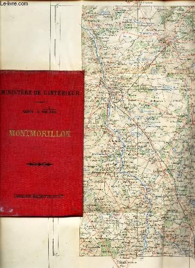 1 CARTE DEPLIANTE DE : MONTMORILLON EN COULEUR / ECHELLE 1/100.000e ...
