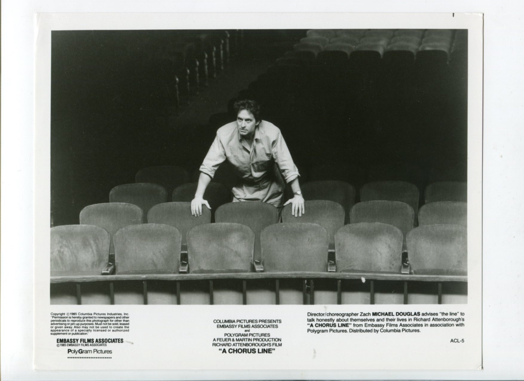Chorus Line-Michael Douglas-B&W-Still: Photograph | DTA Collectibles