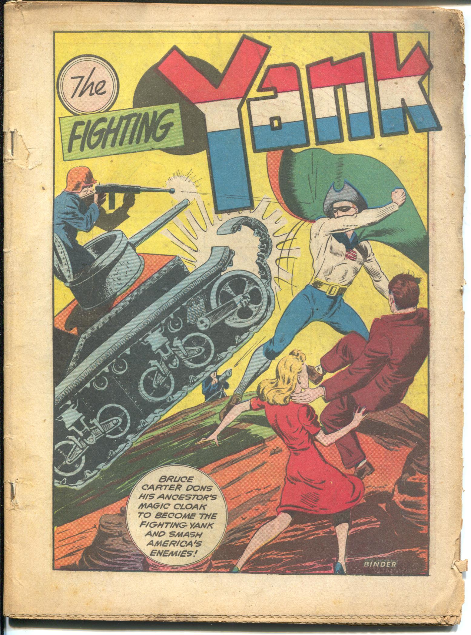 Fighting Yank #2 Nedor-WWII era issue-Hitler-Lightning Man-Lightning ...
