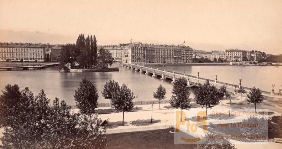 Switzerland Geneva Lake Geneve Lac Leman old Francis Frith Photo 1870's ...