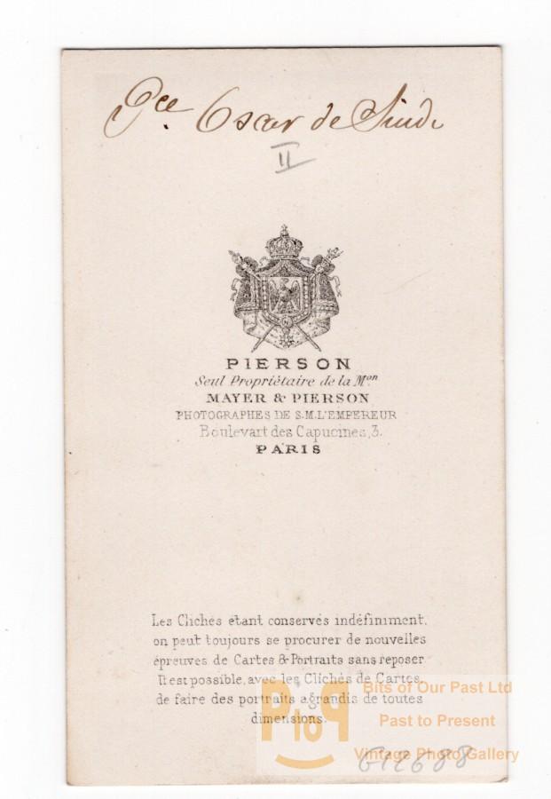 Sweden Royalty King Oscar II old Pierson CDV Photo 1865' by Pierre ...