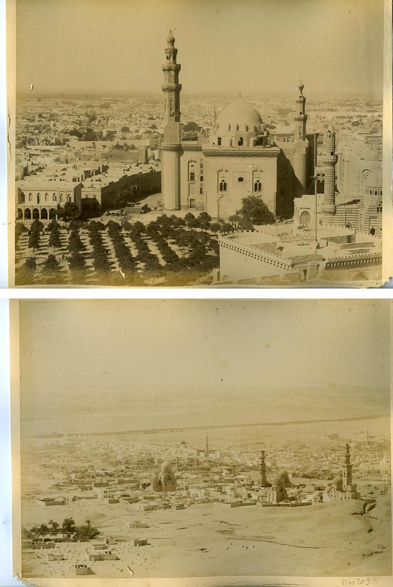 Egypt Cairo Panorama 2 Old Photos Panorama Zangaki Front/Back 1885 by ...
