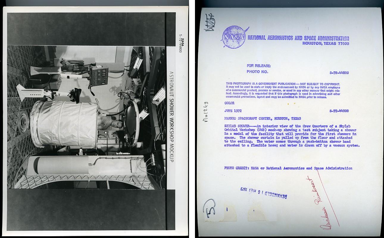 USA Houston Space Rocket Skylab Astronaut Training Shower old Photo ...
