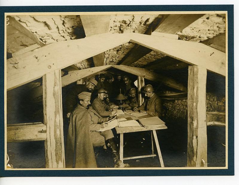 France Trench Officer Underground Office WWI First World War Army Photo ...