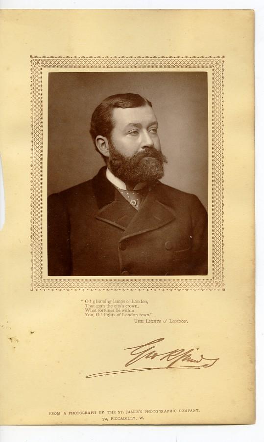 British Theatre Actor George Robert Sims Old Woodburytype Photo 1885 ...