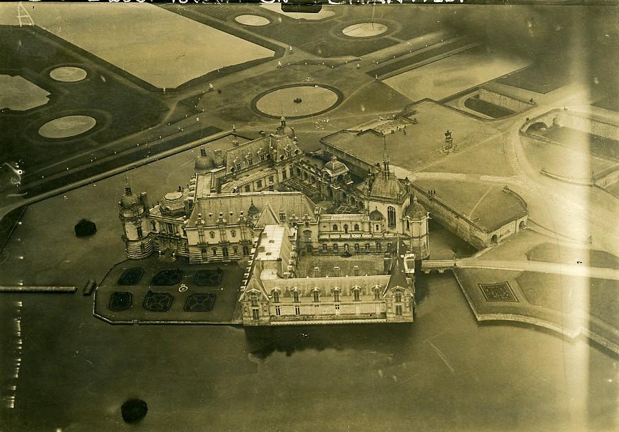 France Chateau de Chantilly Castle WWI Old Aerial Photo 1917 by ...