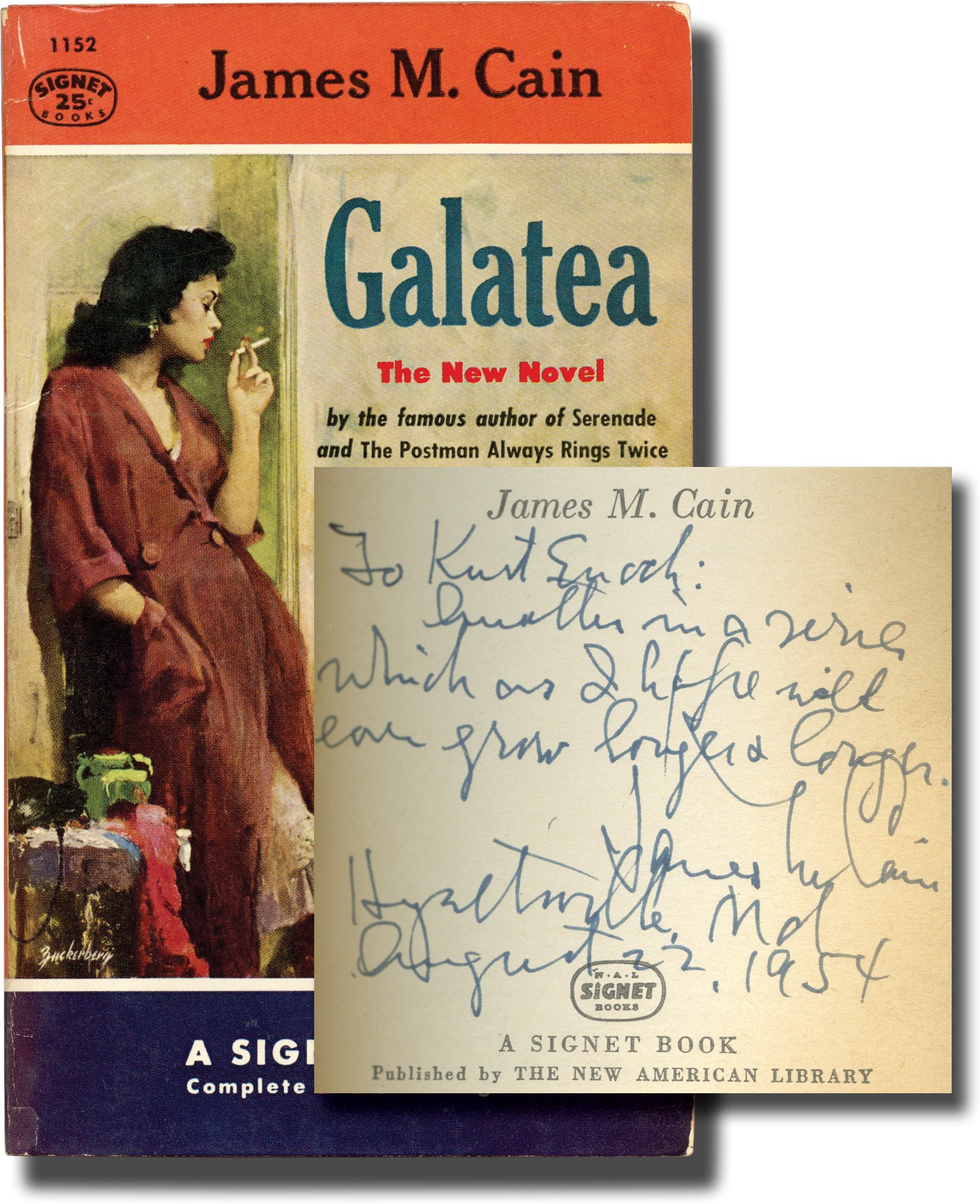 Galatea (First Edition in paperback, inscribed to Signet Books founder ...