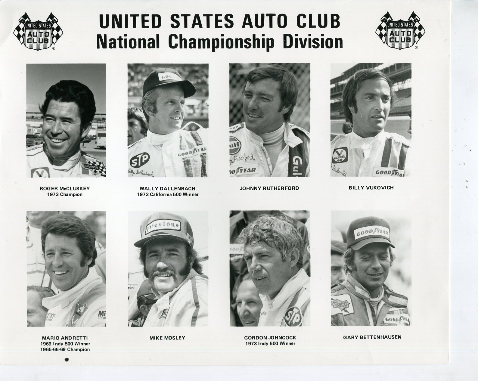 USAC Indy Car Drivers-Mario Andretti-Johnny Rutherford-8x10-Racing ...