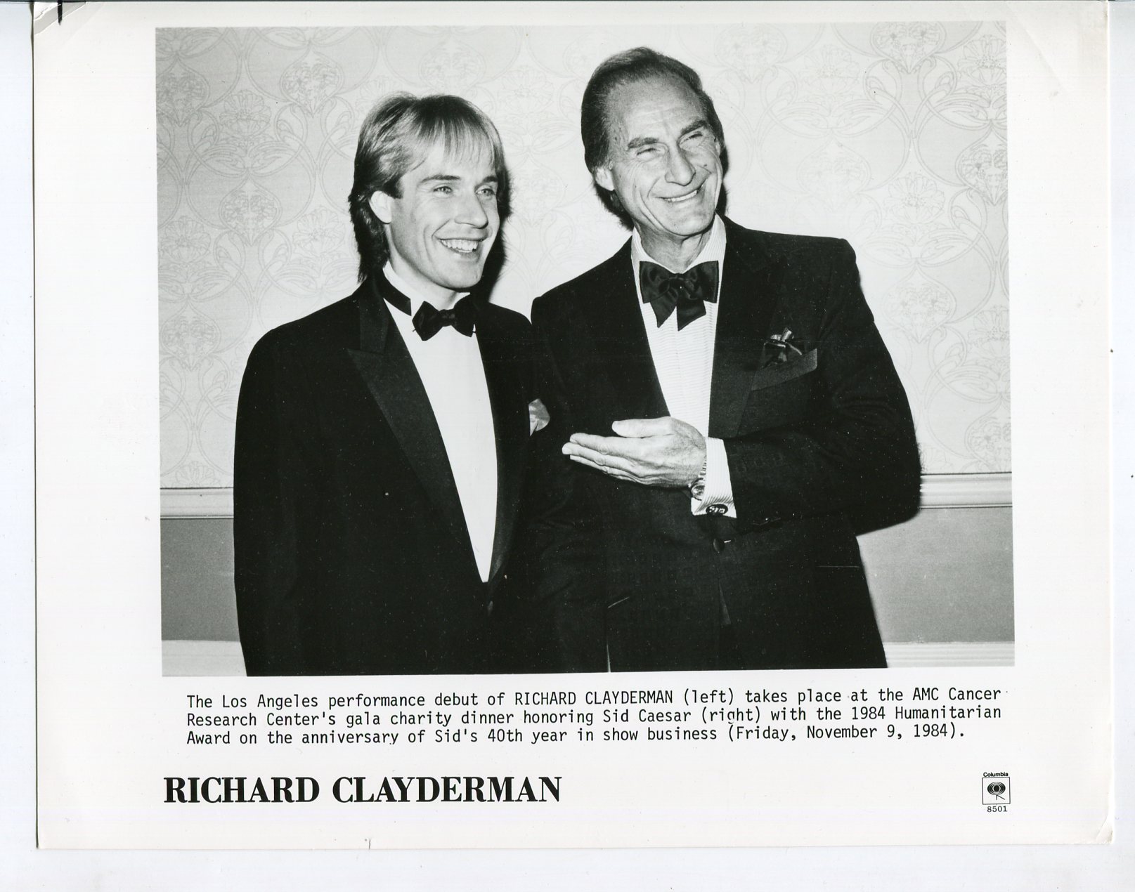 Richard Clayderman-Sid Caesar-8x10-B&W-Still: Photograph | DTA Collectibles