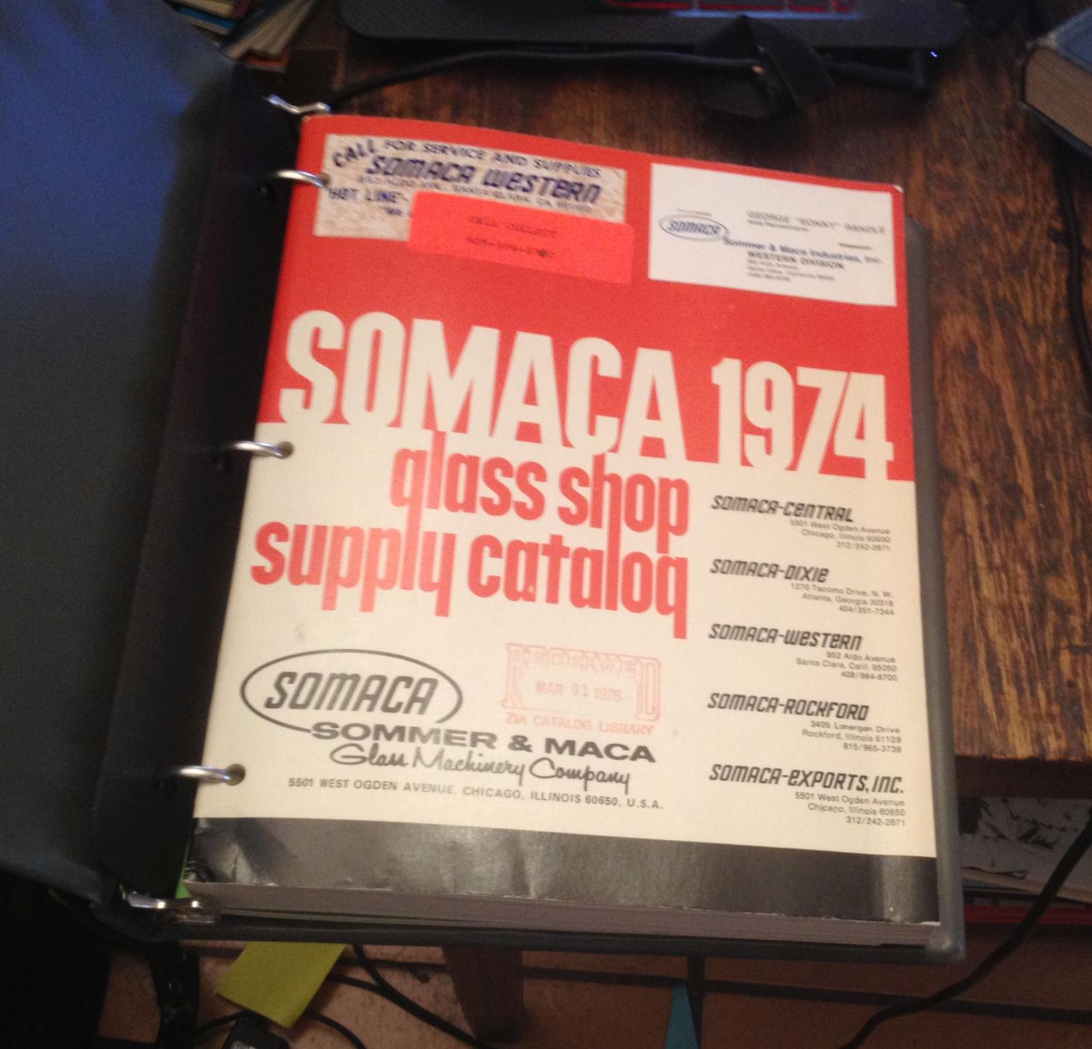 Somaca 1974 Glass Shop Supply Catalog & 74-4 Net Price List ...