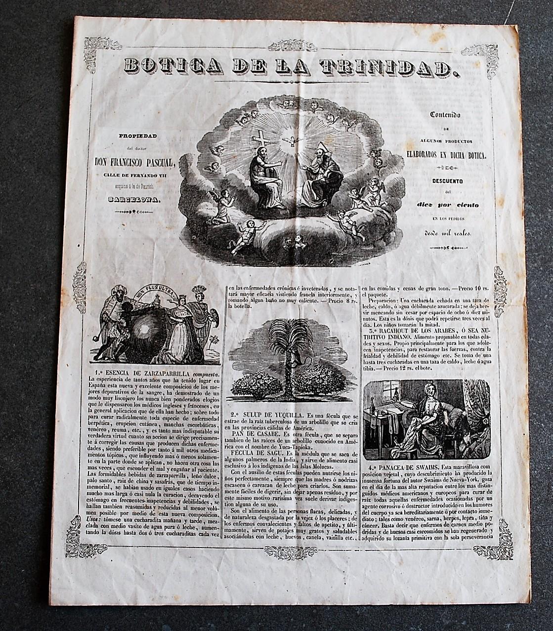 Botica De La Trinidad. Propiedad Del Doctor Don Francisco Pascual ...