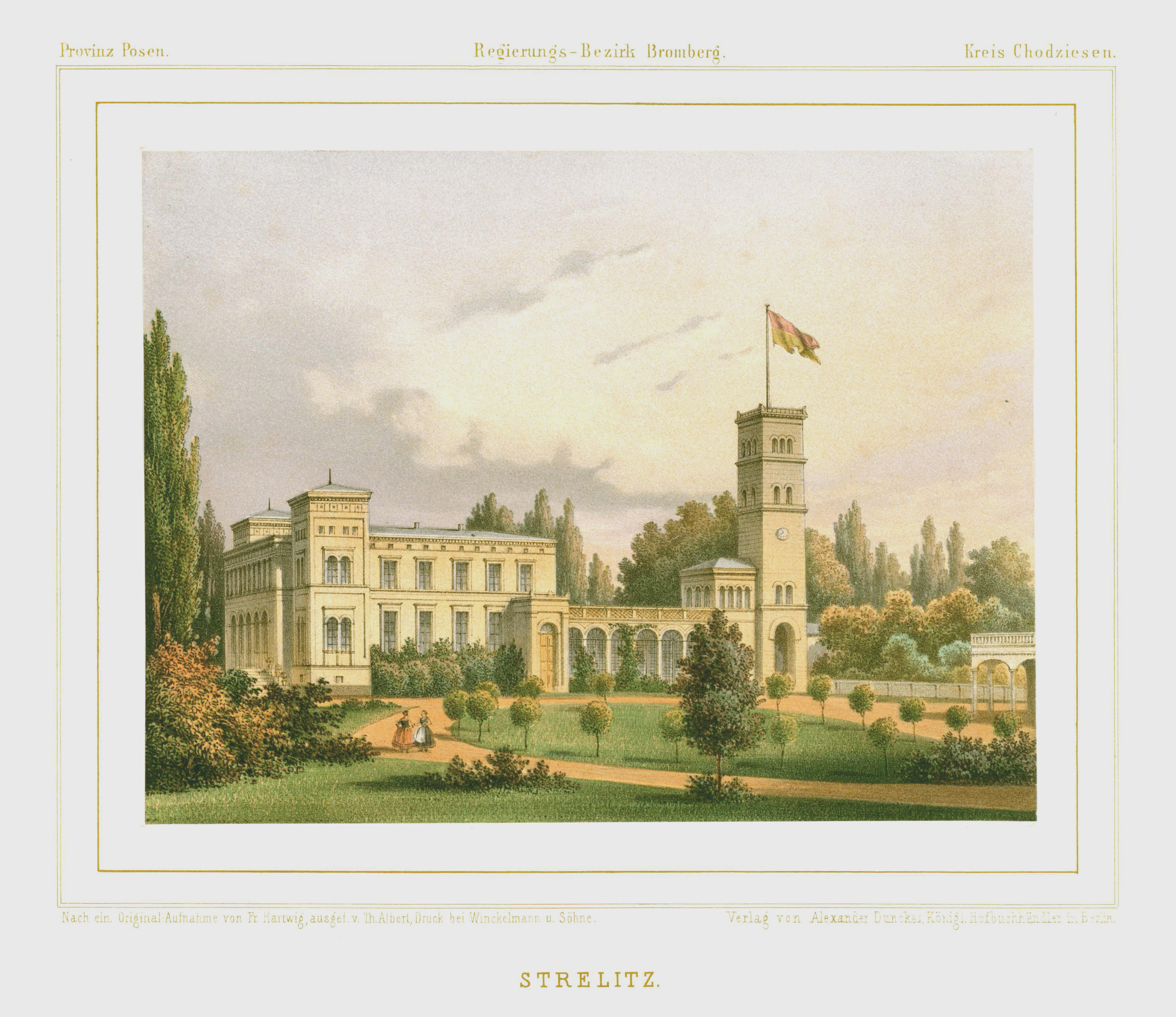 Schloß "Strelitz". by Chodziesen (Kreis): Strelitz ( Strzelce ):: Art ...