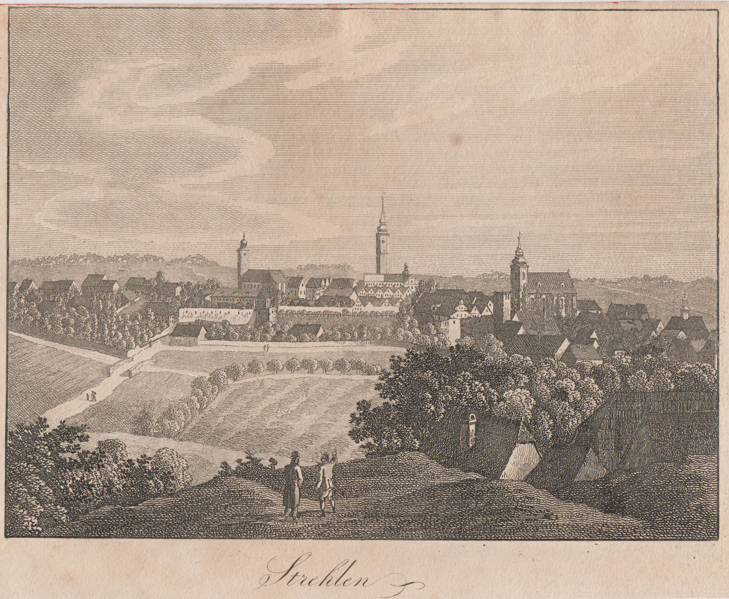 Gesamtansicht, "Strehlen". von Strehlen ( Strzelin ):: Kunst / Grafik / Poster | Antiquariat ...