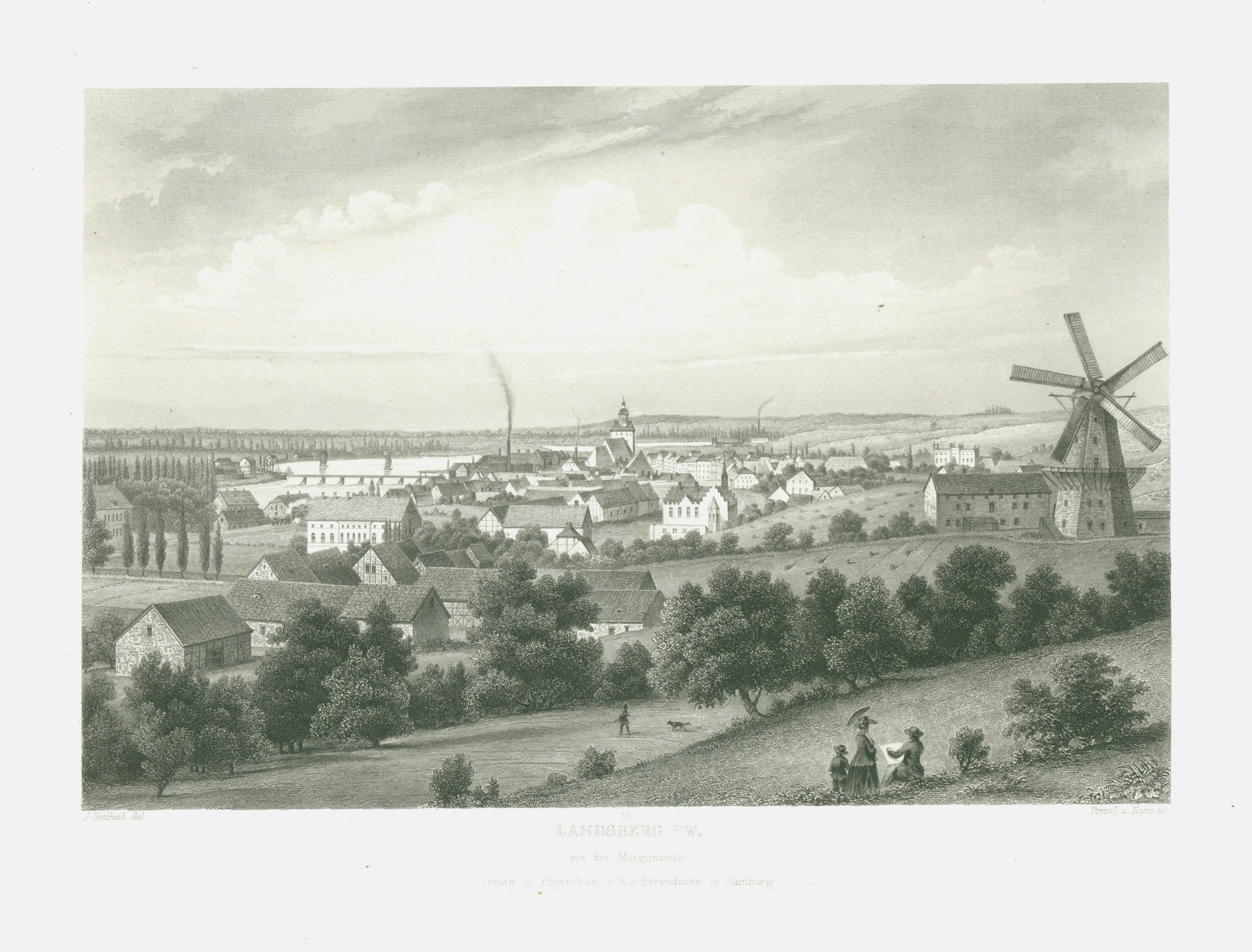 Gesamtansicht, von der Morgenseite. von Landsberg ( Gorzow ):: Kunst ...