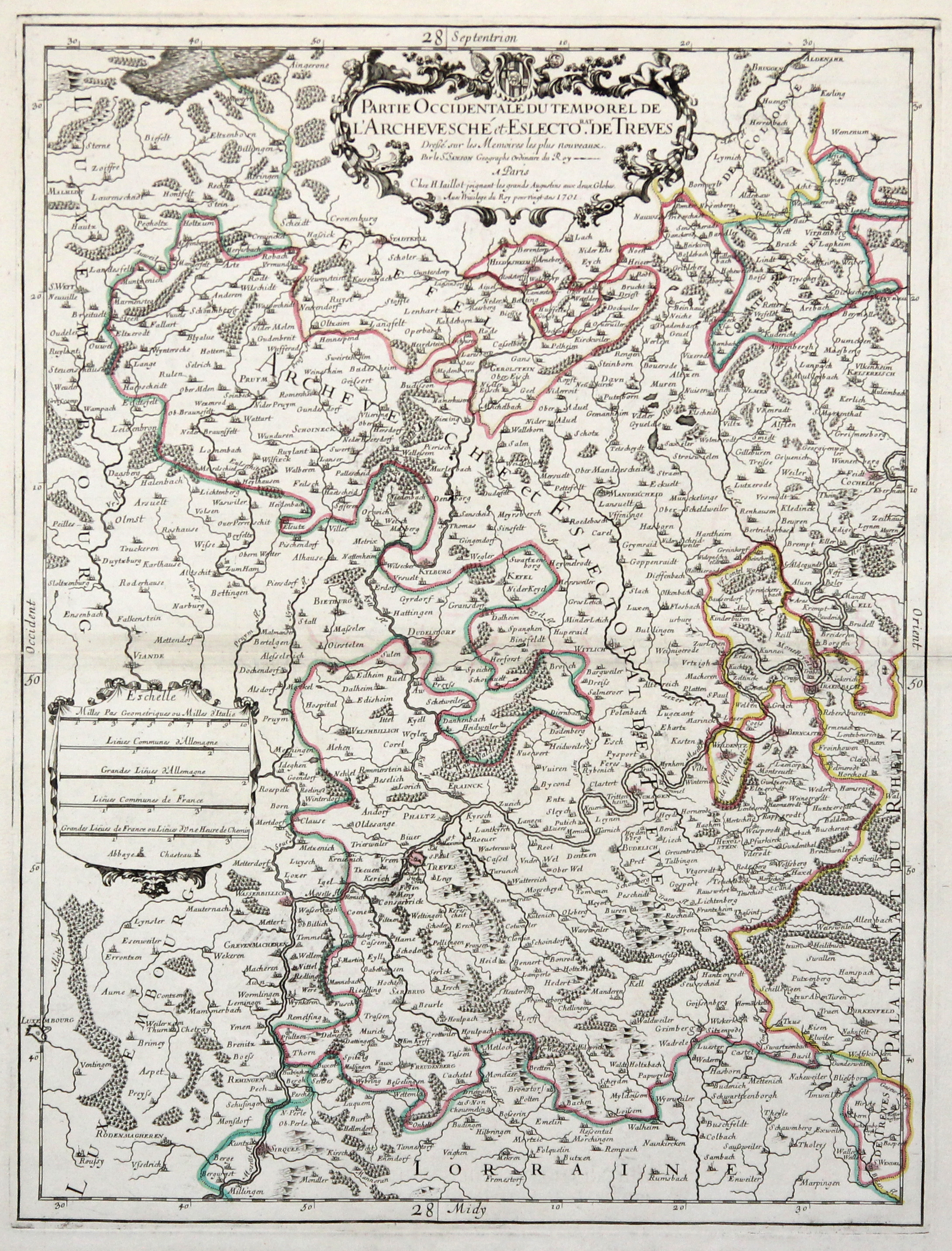 Kst.- Karte, v. Sanson b. Jaillot, "Partie Occidentale du temporel de L ...
