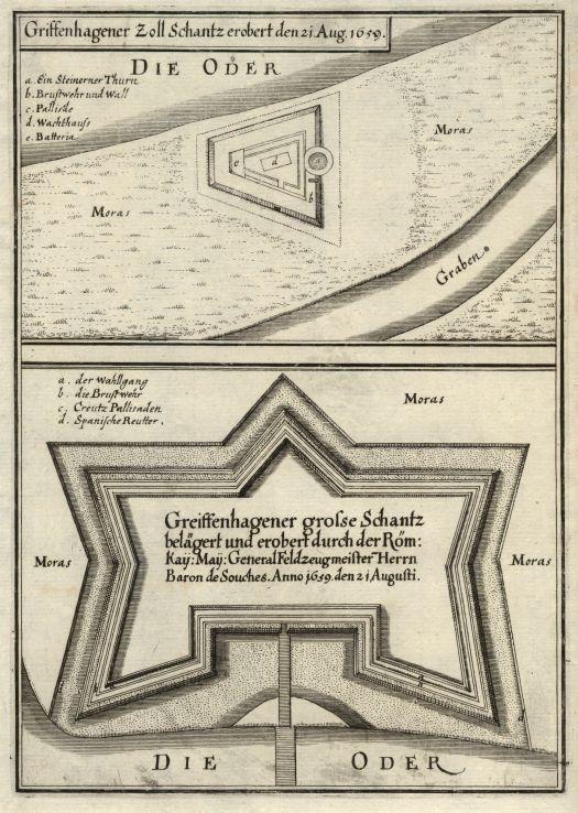 Griffenhagener Zoll Schantz erobert den 21. Aug. 1659 ...