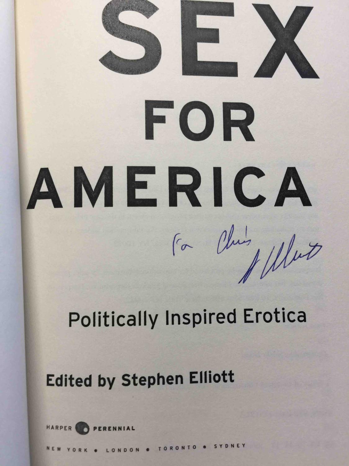 Sex For America Politically Inspired Erotica By Anthology Signed