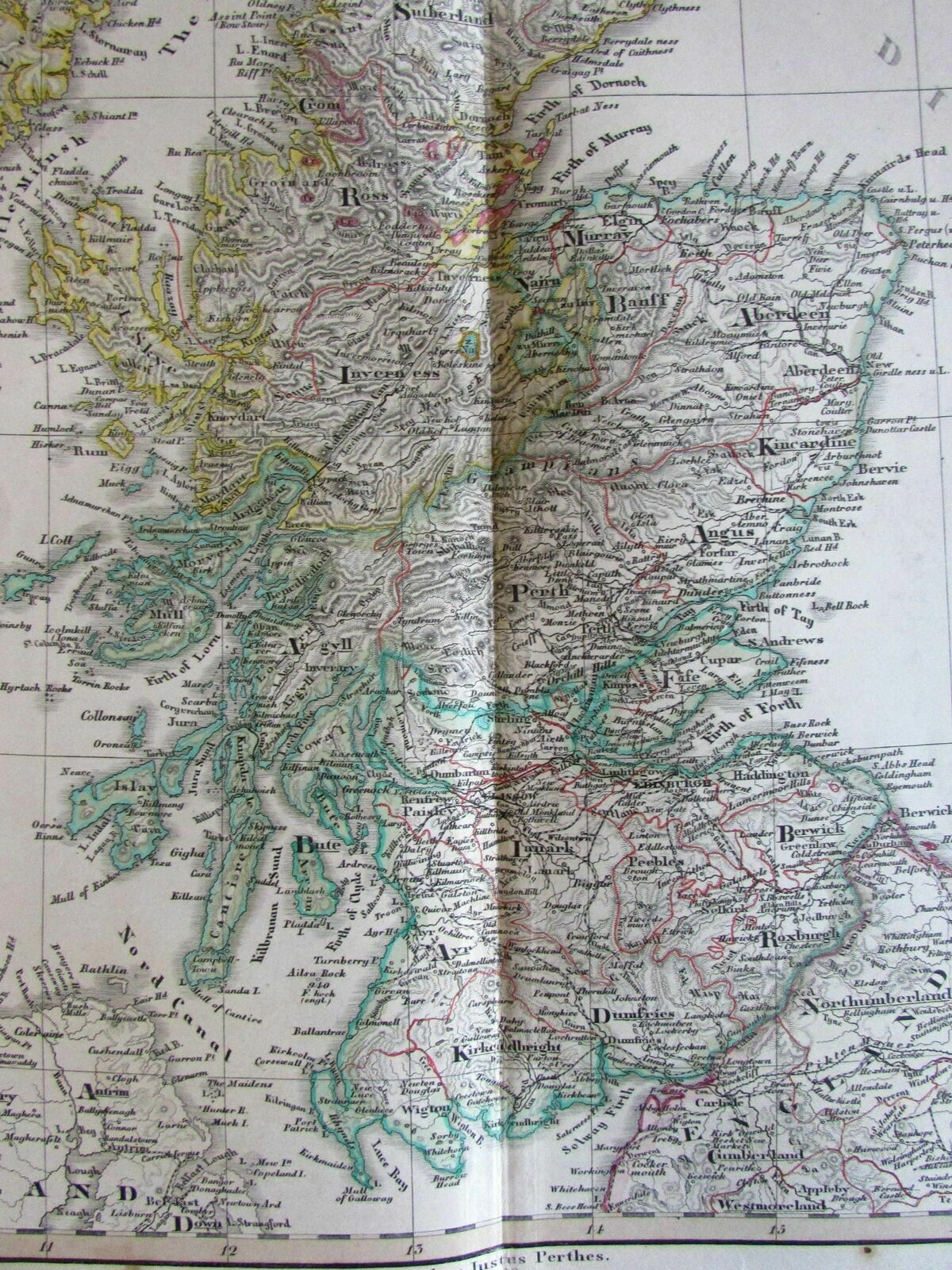 Scotland United Kingdom British Isles 1860 Stulpnagel detailed old map ...