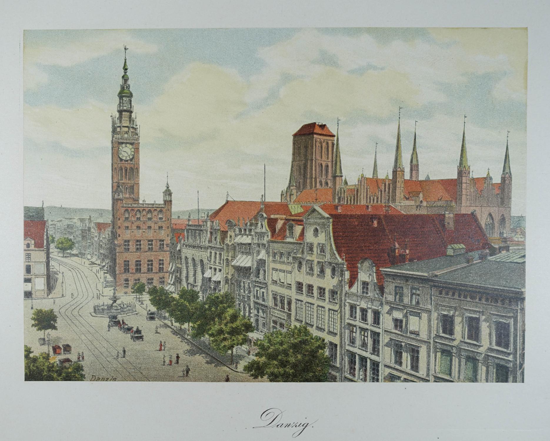 Danzig. Chromolithographie, aus "Deutschland in Bildern" von Kempner ...