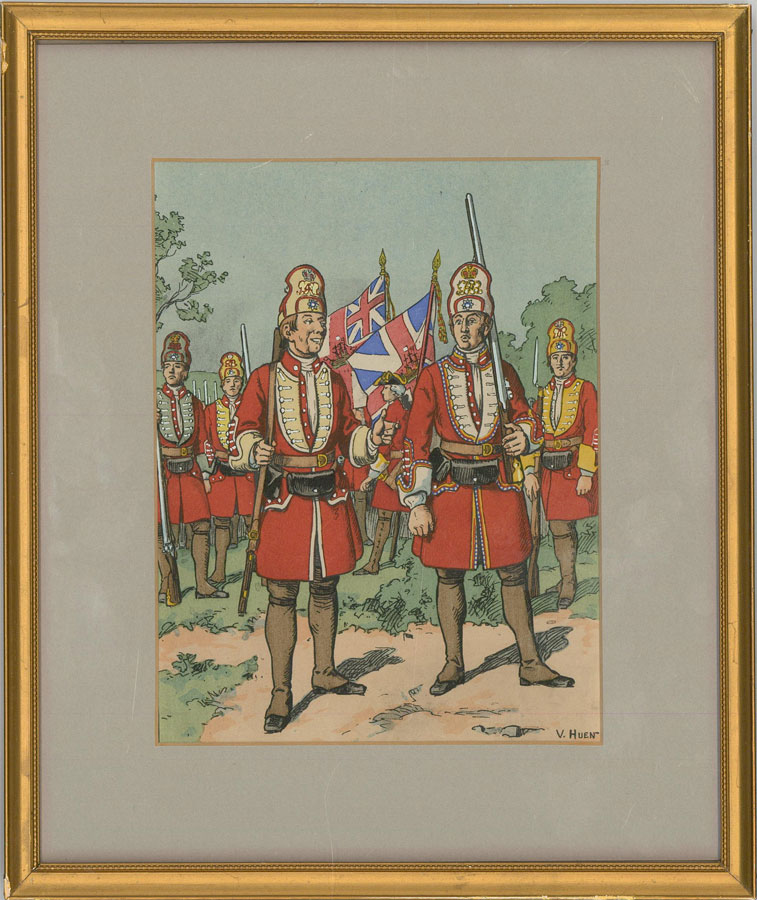 Victor Huen - Pair of 20th Century Lithograph, British Military Dress ...